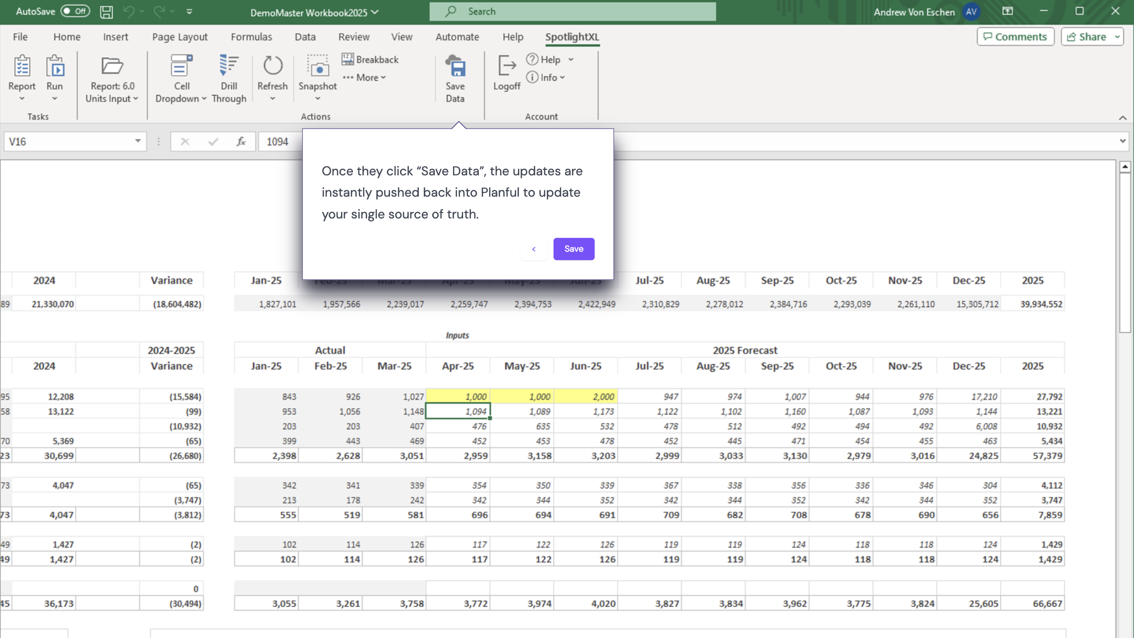 Spotlight for Microsoft 365 - Planful - Take a product tour